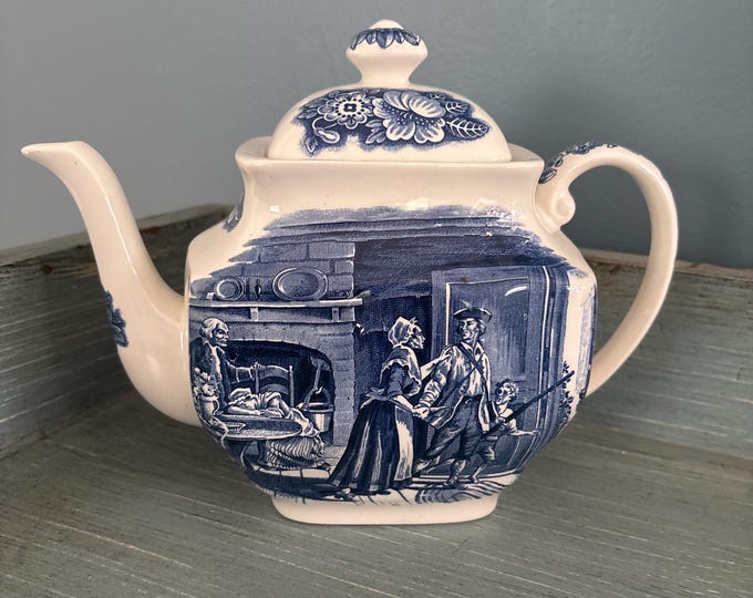 Liberty Blue Water/beverage Pitcher Staffordshire Vintage Blue and ...