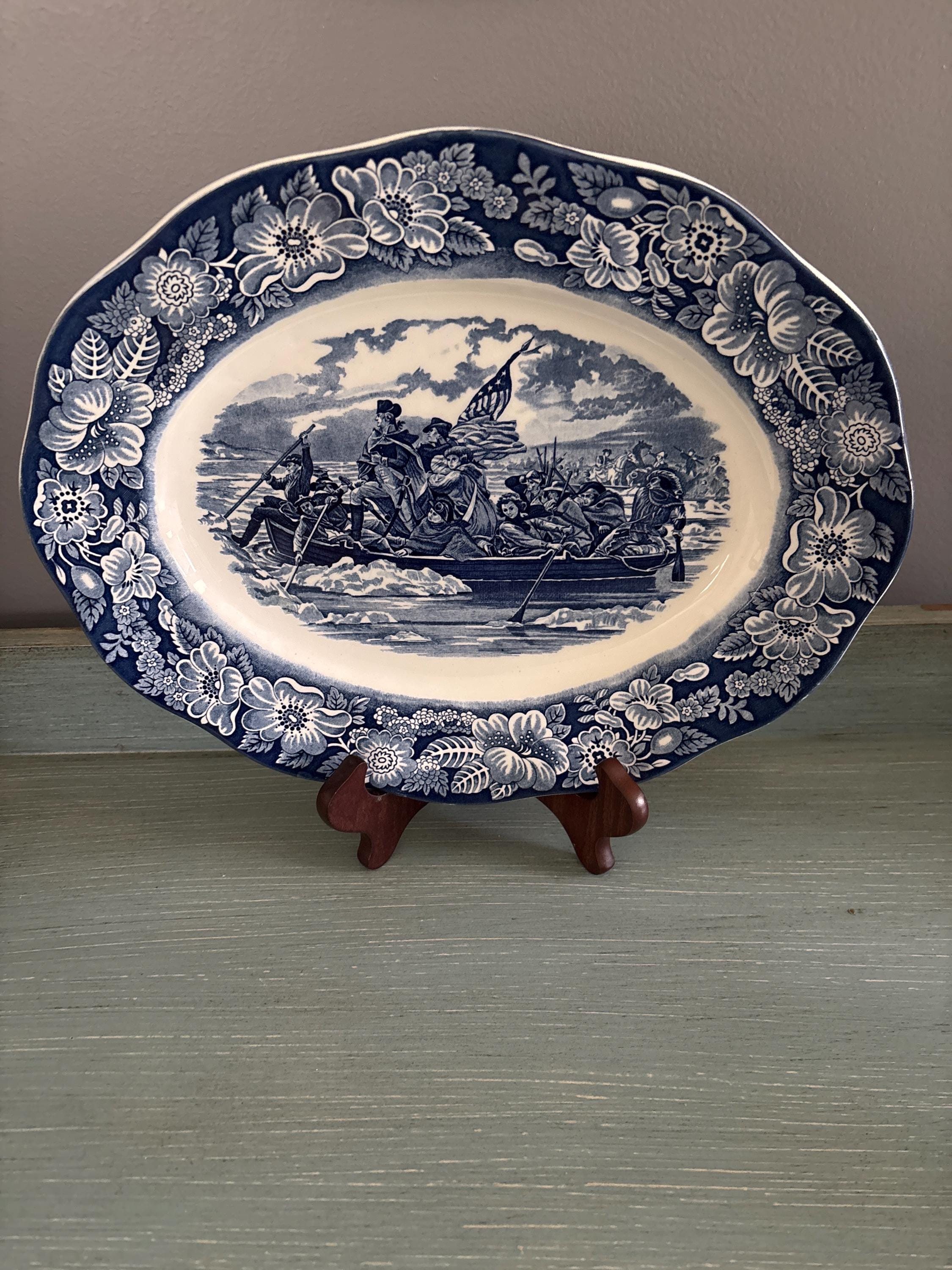 Liberty Blue Serving Platter 14"x 11 1/4" Staffordshire Excellent ...