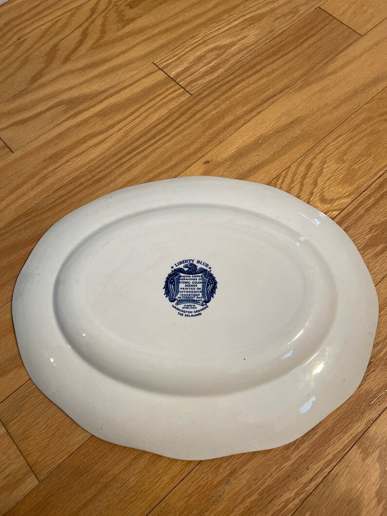 Liberty Blue Serving Platter 14x 11 1/4 Staffordshire - Etsy