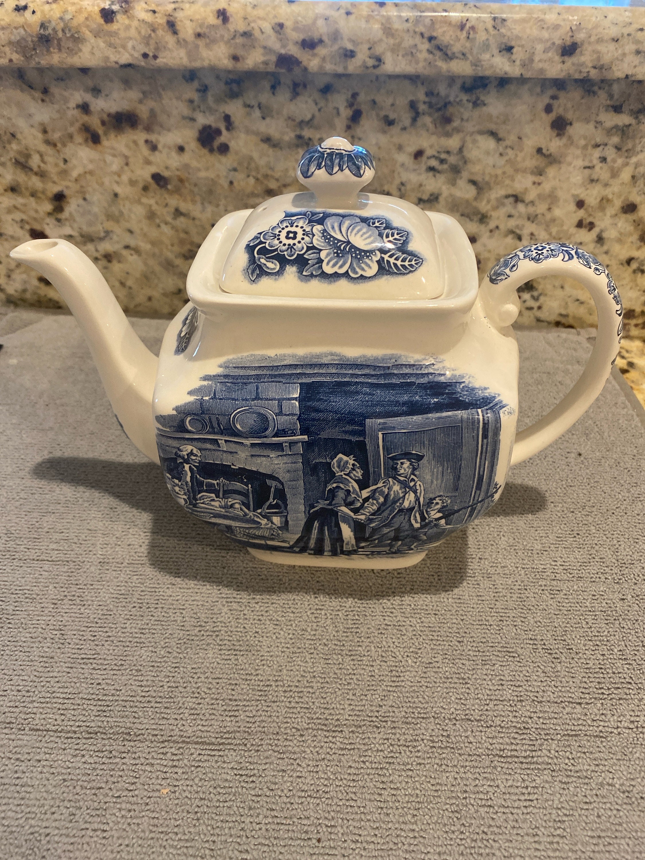 Staffordshire Liberty Blue Teapot Excellent Condition - Etsy