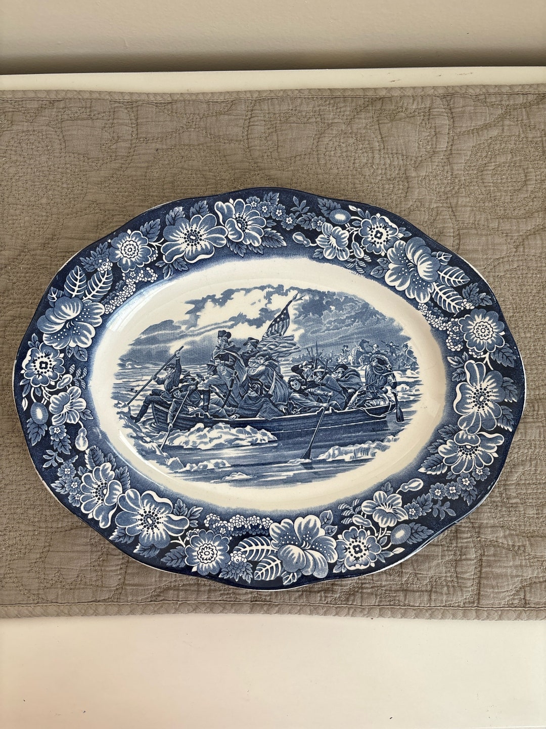 Liberty Blue Serving Platter 14x 11 1/4 Staffordshire Excellent ...
