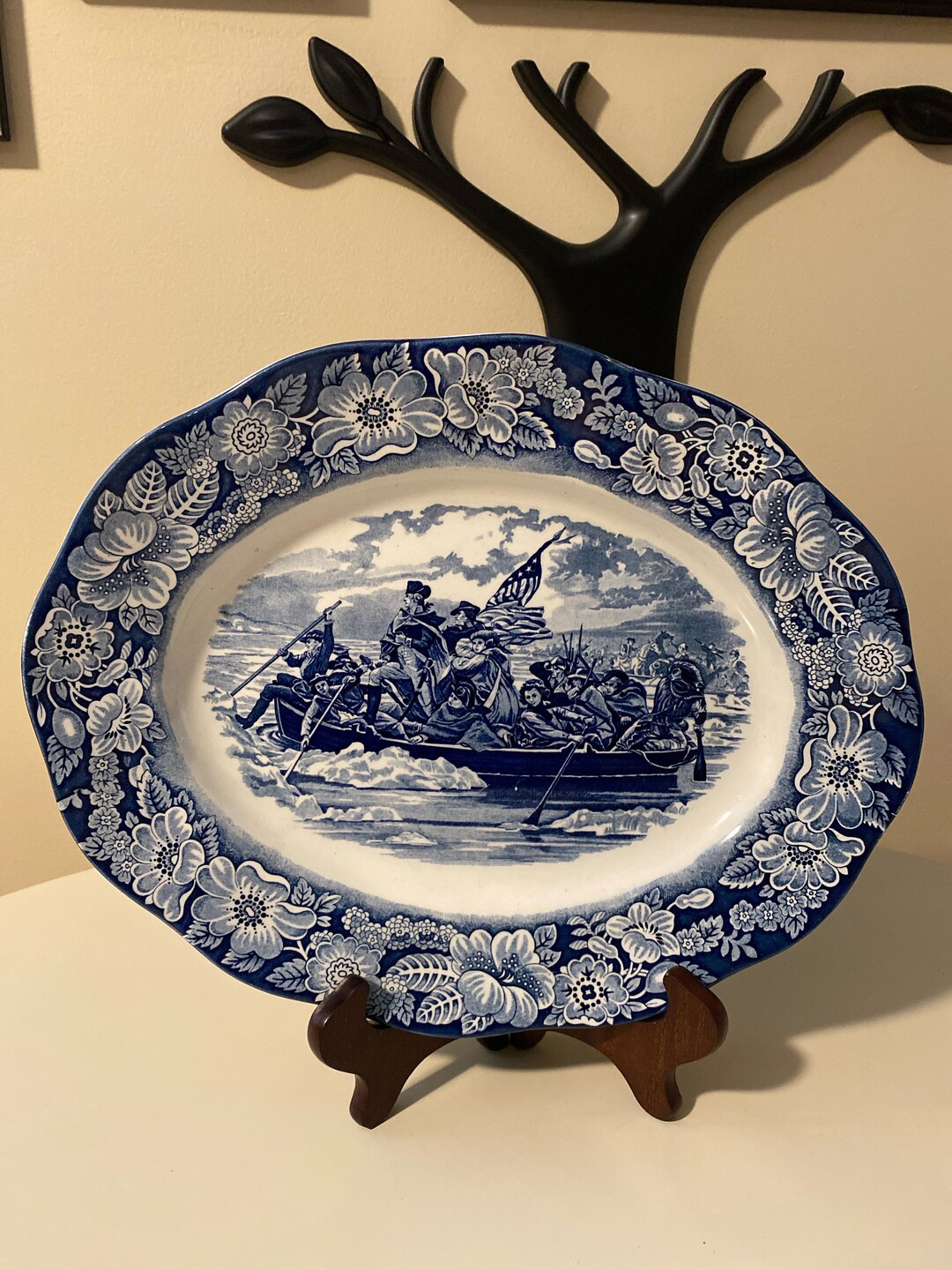Liberty Blue Serving Platter 14x 11 1/4 Staffordshire - Etsy