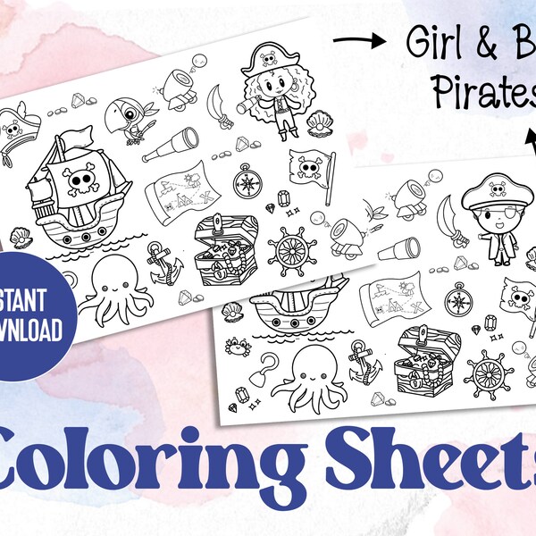 Pirate Coloring Sheet - Etsy