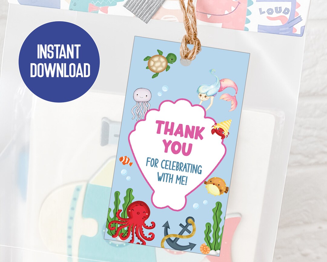 Instant Download - Under the Sea Mermaid Gift Tag, Birthday Gift Tag ...