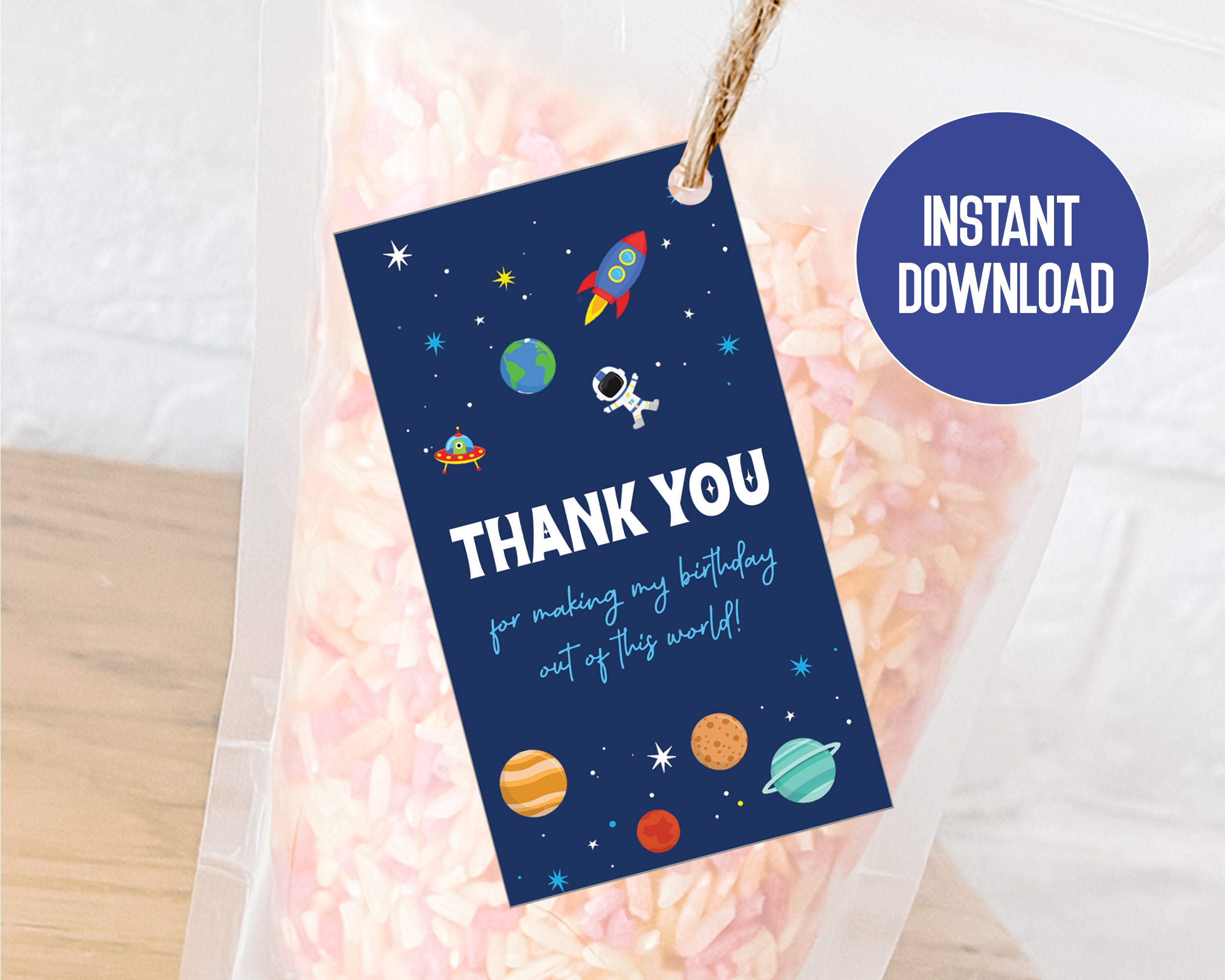 Instant Download - Space Gift Tag, Birthday Gift Tag, Thank You Tags ...