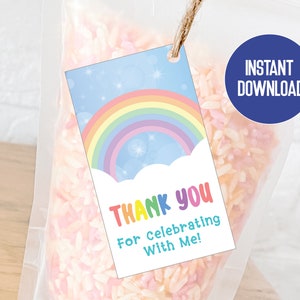 Instant Download - Pastel Rainbow Gift Tag, Birthday Gift Tag, Thank ...