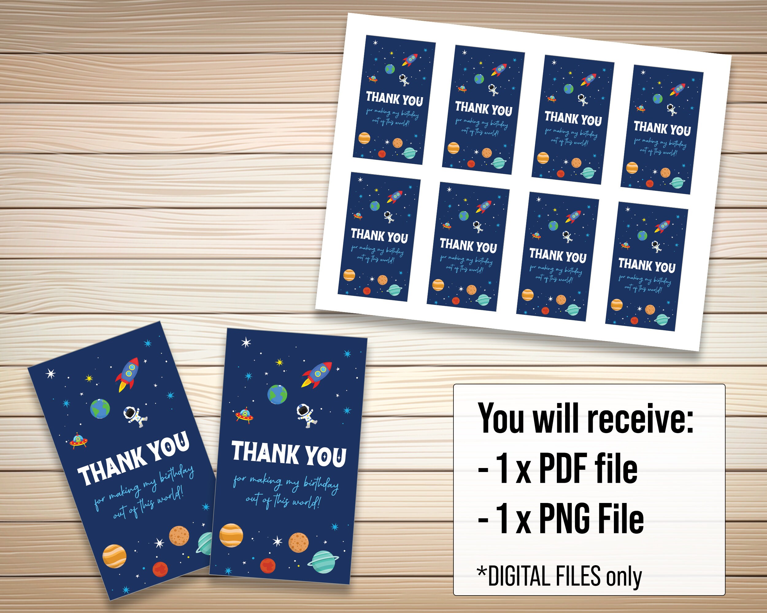 Instant Download - Space Gift Tag, Birthday Gift Tag, Thank You Tags ...