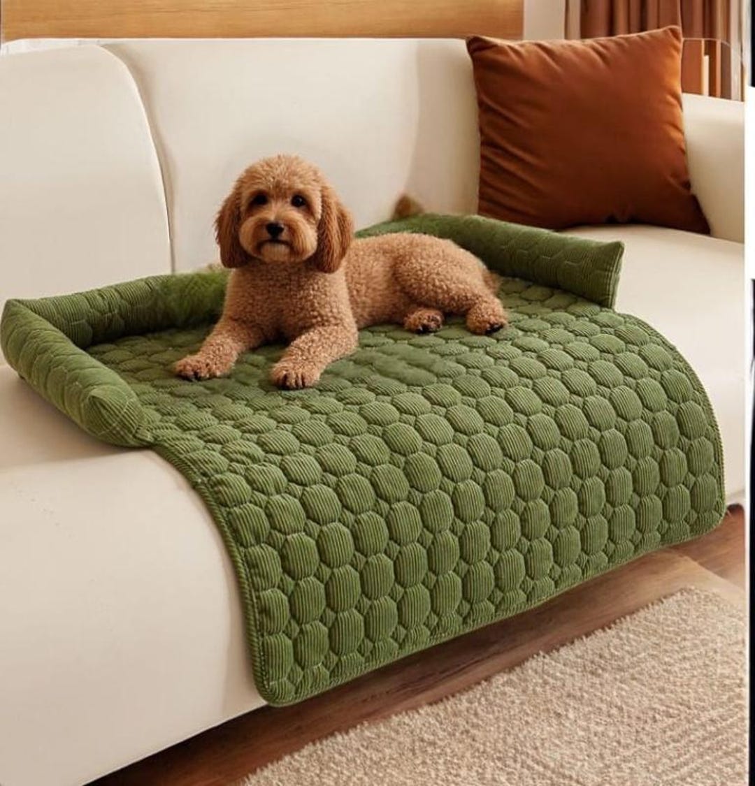 Soft Corduroy Pet Bed Sofa Cover, Luxury Pet Mat Couch Protector ...