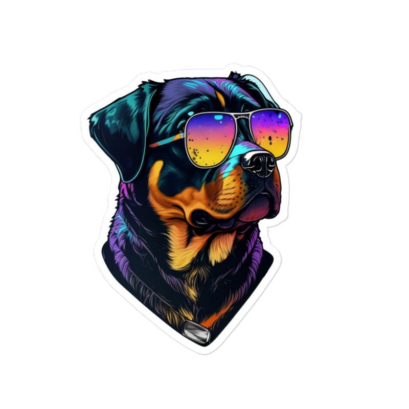 Rottweiler Retrowave Sticker Synthwave Design Pet Dog Decal - Etsy