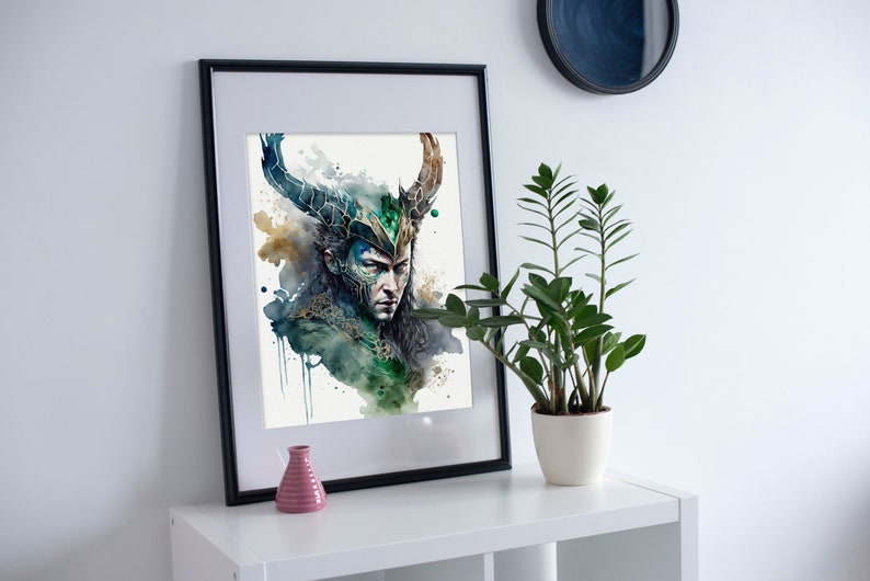 Loki Print, Nordic God Loki, Norse Mythology Print, Watercolor Loki ...