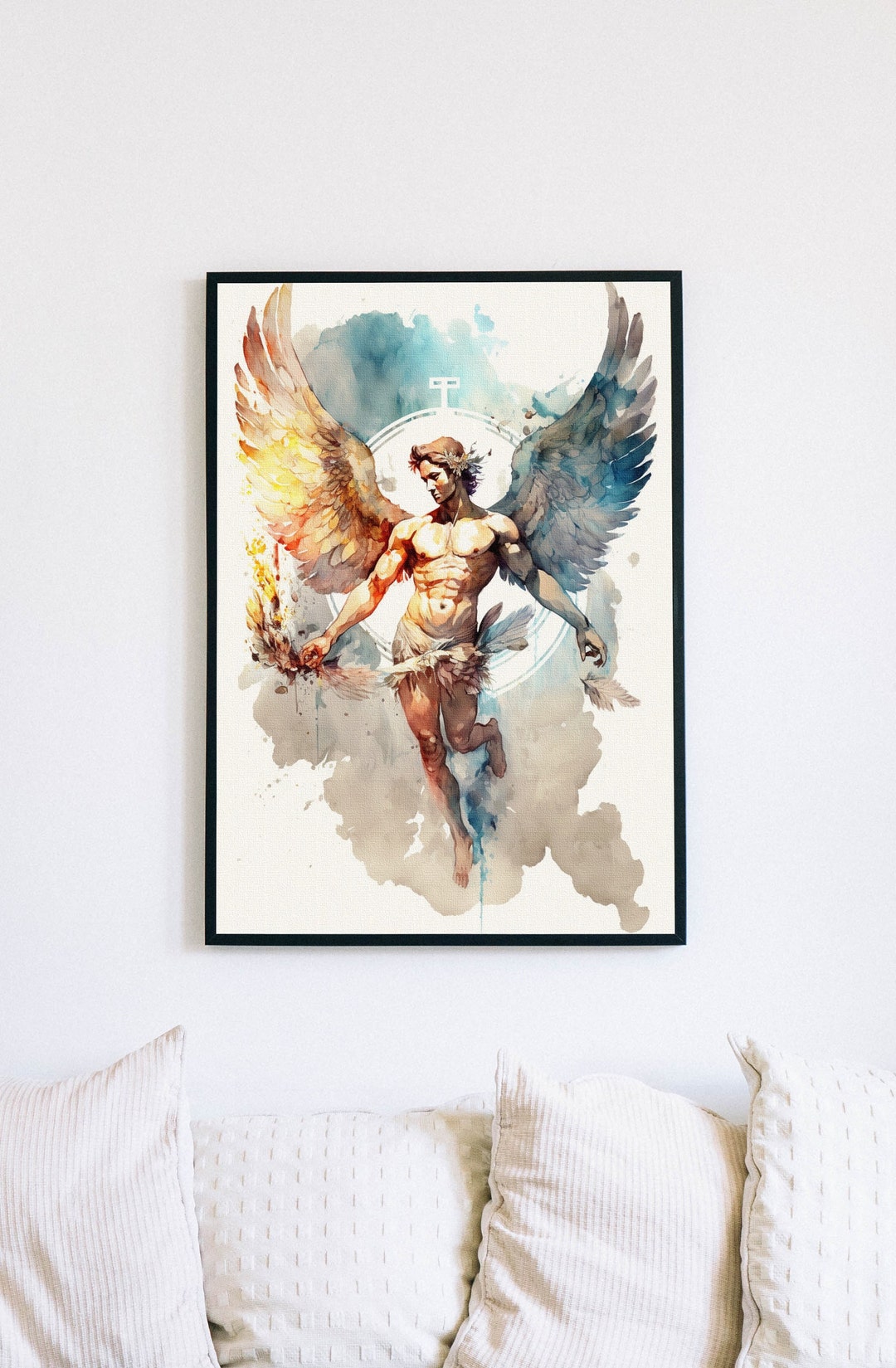Icarus Print, Greek Mythology Fallen Icarus Print, Watercolor Icarus ...