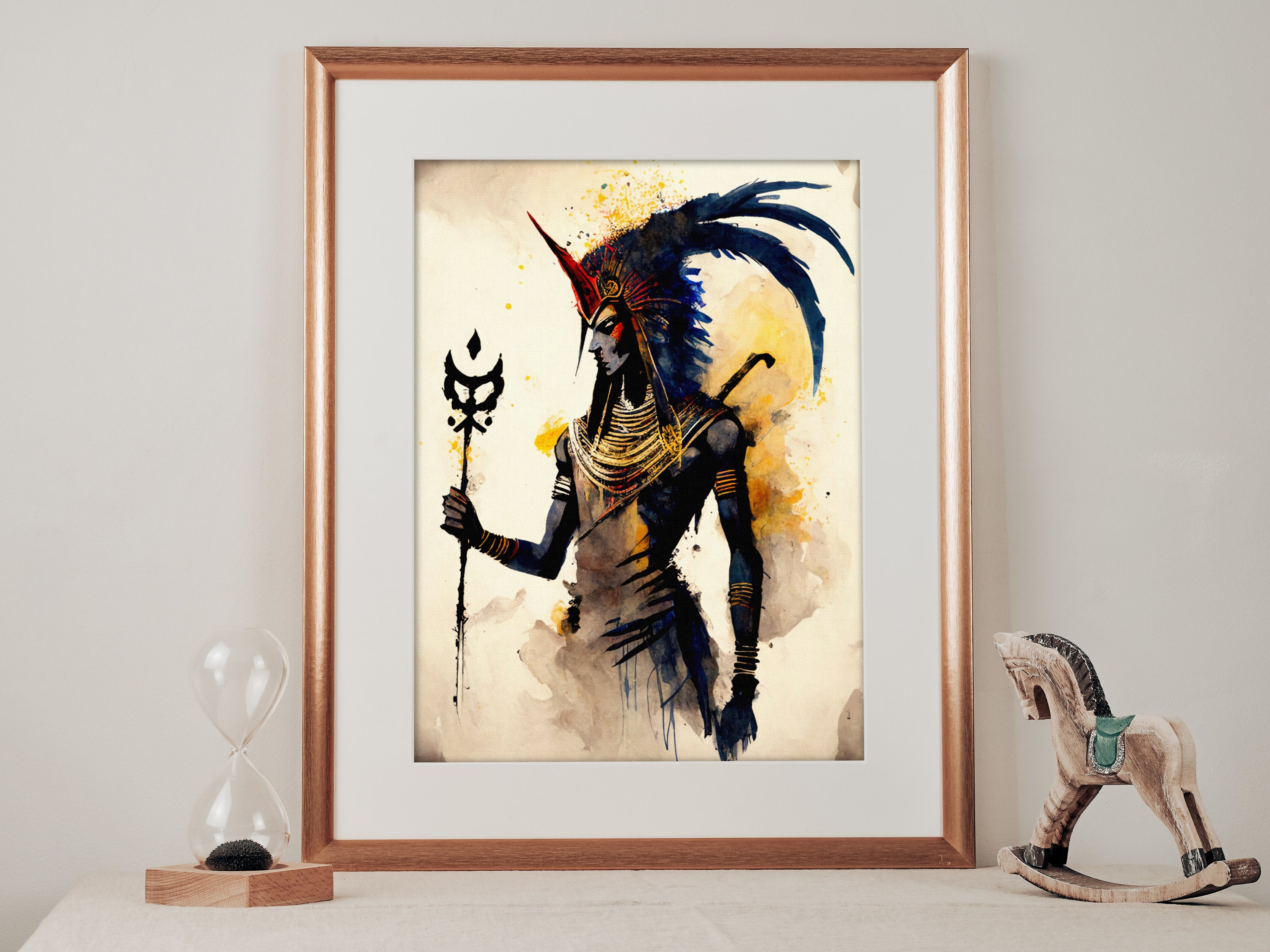Amun Egypt God Print, Gods of Egypt, Egypt Mythology Print, Aamon ...