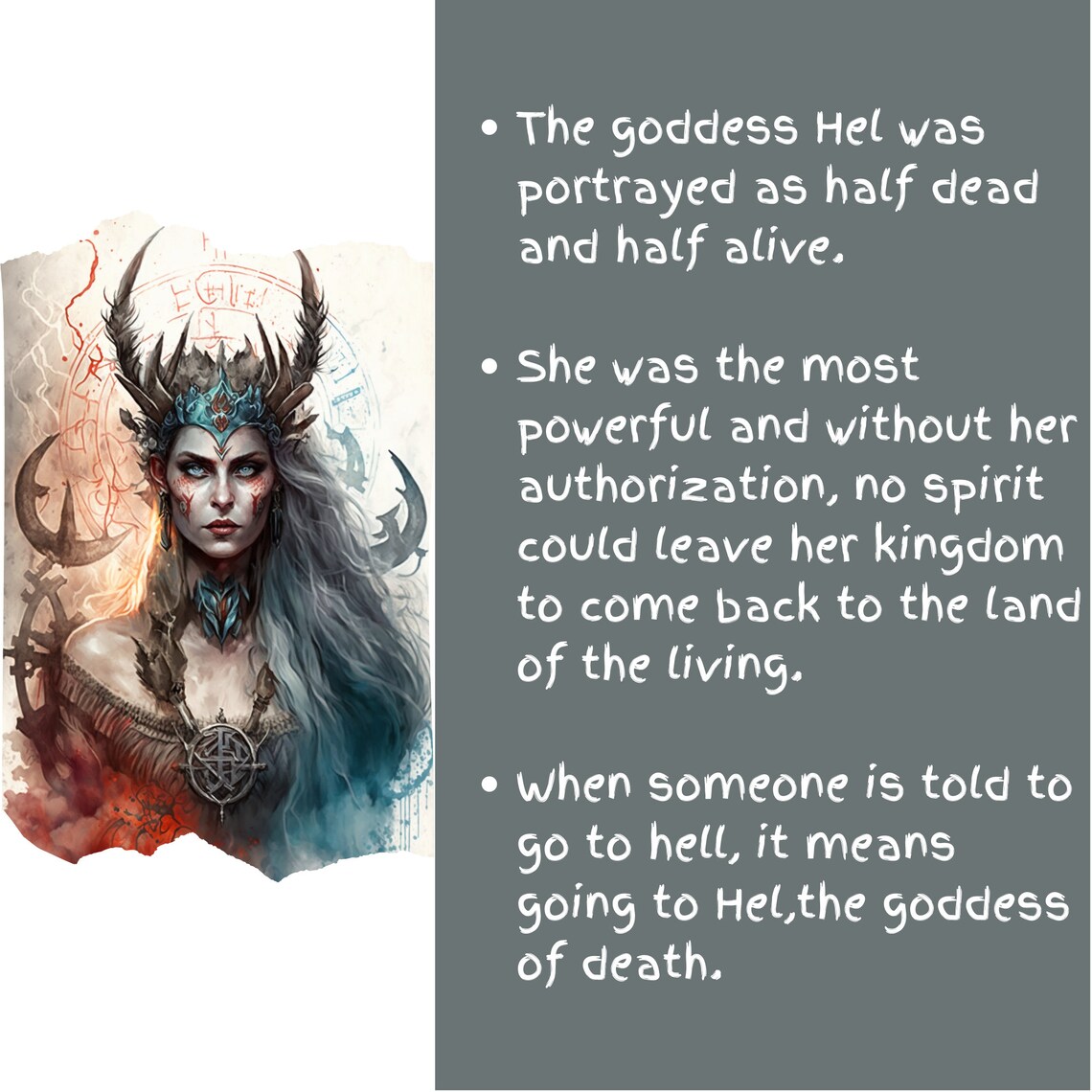 Hel Print, Nordic Goddess Hel, Norse Mythology Print, Watercolor Hel ...
