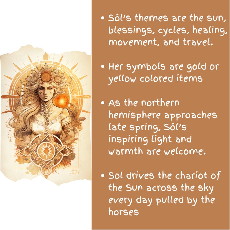 Sol Print, Nordic Goddess of Sun, Norse Mythology Print, Watercolor Sol ...