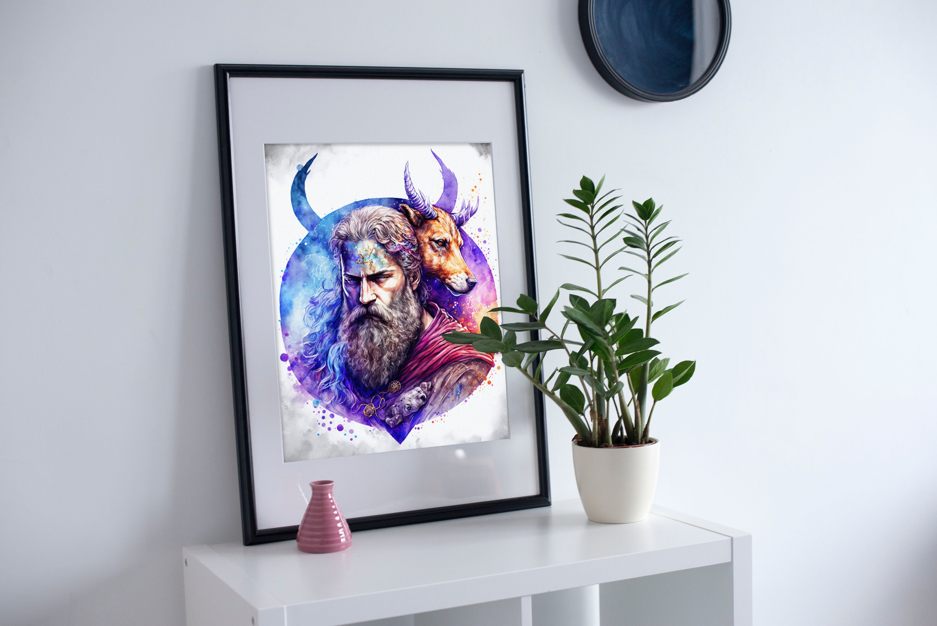 Vidar Print, Nordic God Vidar, Norse Mythology Print, Watercolor Vidar ...