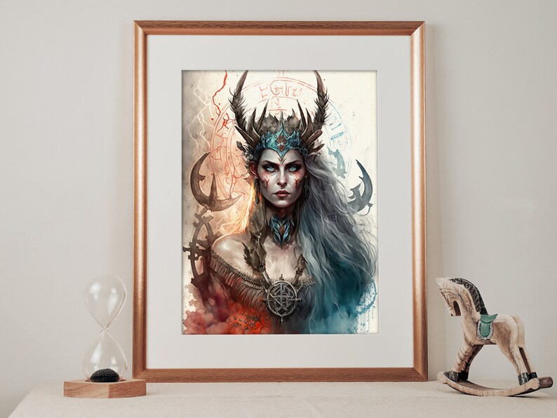 Hel Print, Nordic Goddess Hel, Norse Mythology Print, Watercolor Hel ...