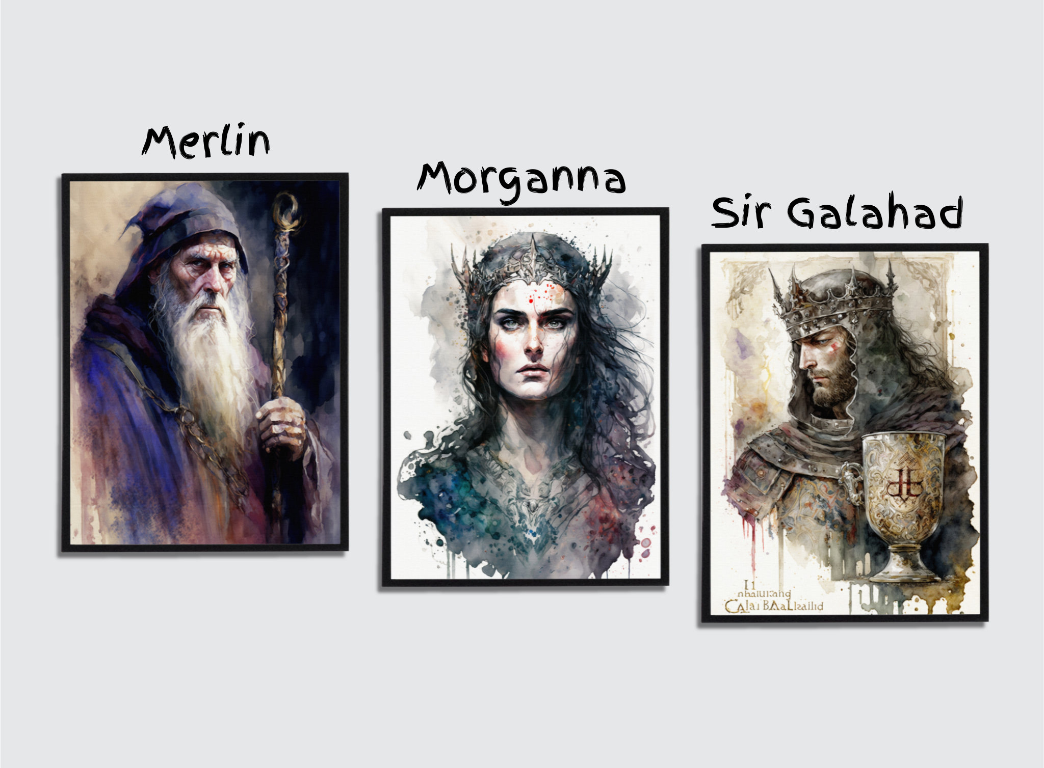 9 King Arthur Legacy Gallery Wall Print Custom Set Arthurian Legend ...