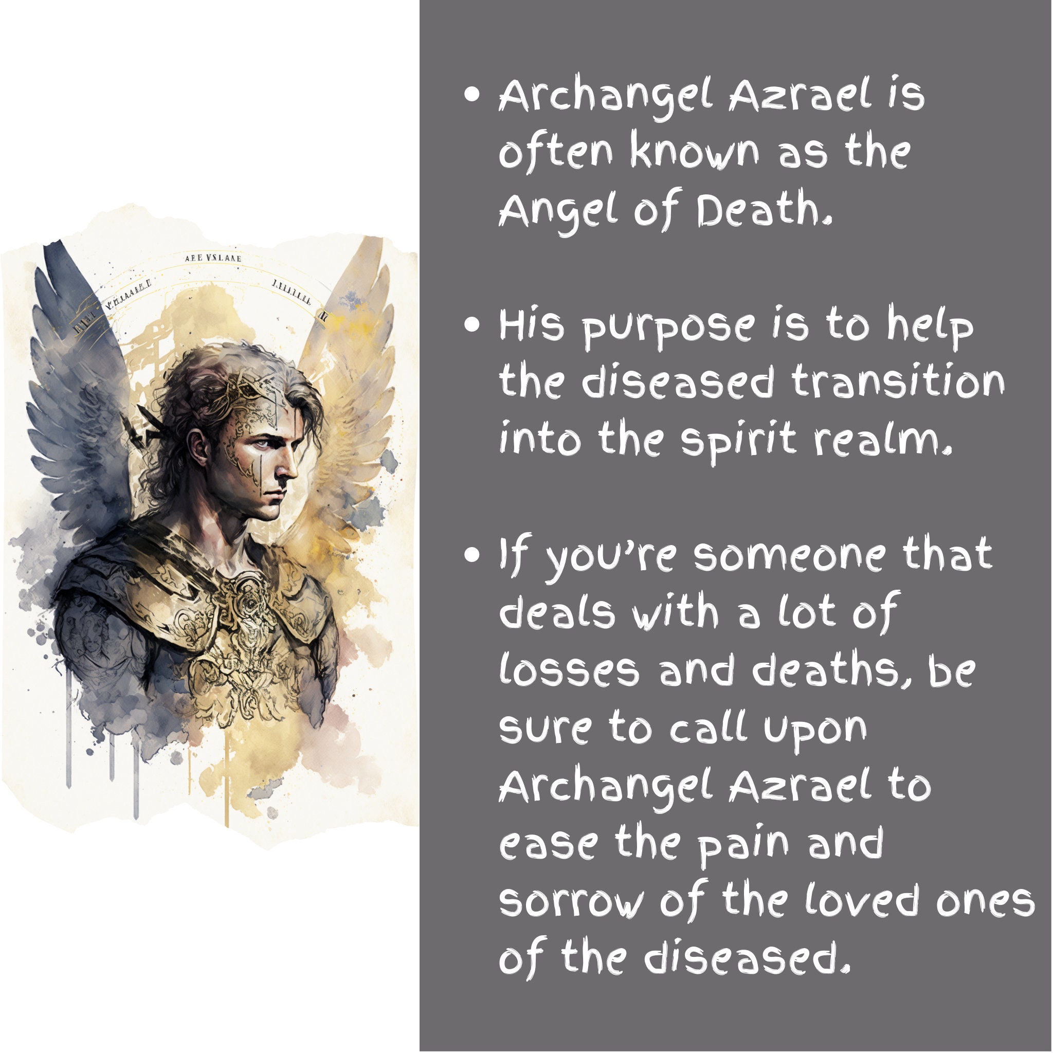 Archangel Azrael Print, Religious Gift Icon Azrael, Watercolor Angel ...