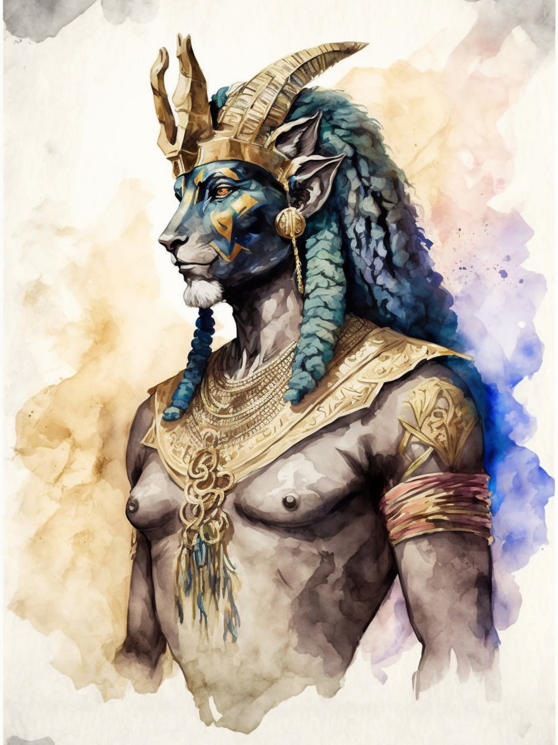 Geb Egypt God Print, Gods of Egypt, Egypt Mythology Print, Geb God of ...