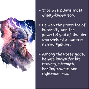 Thor Print, Nordic God Thor, Norse Mythology Print, Watercolor Thor ...