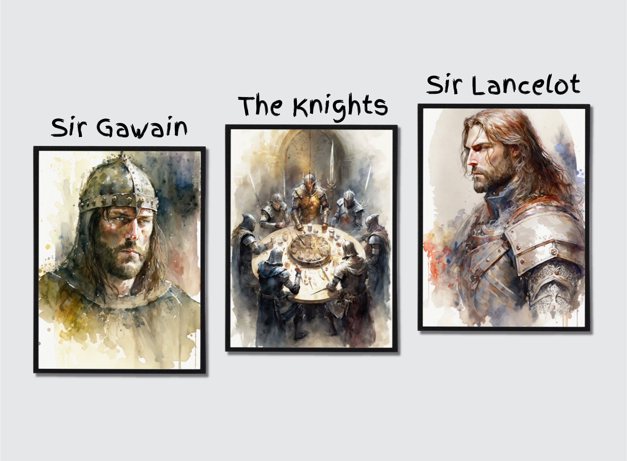 9 King Arthur Legacy Gallery Wall Print Custom Set Arthurian Legend ...