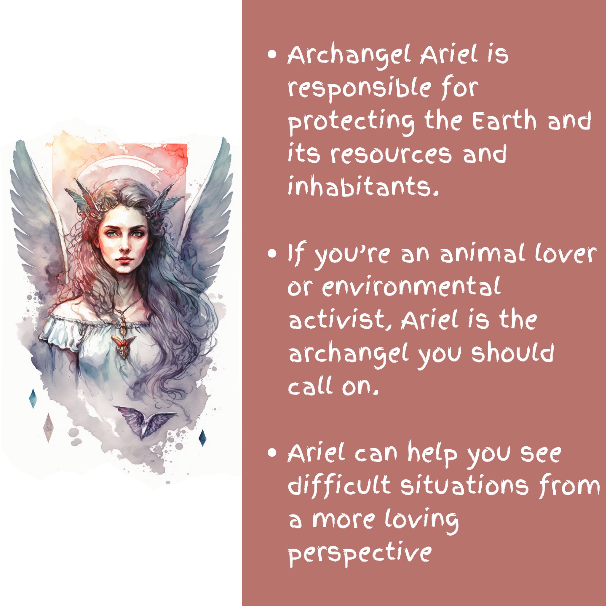 Archangel Ariel Print, Religious Gift Icon Ariel, Watercolor Angel ...