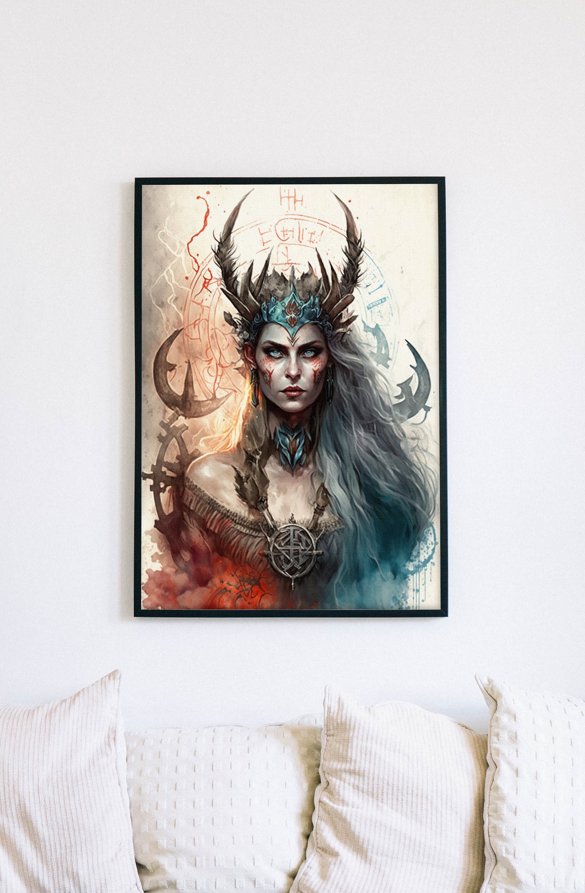 Hel Print, Nordic Goddess Hel, Norse Mythology Print, Watercolor Hel ...