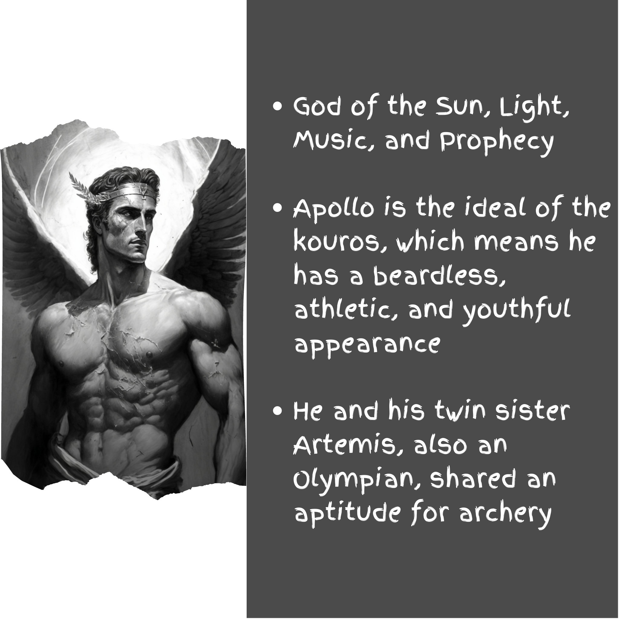 Charcoal Phoebus Apollo, Black & White the God of Music Sun, Greek ...