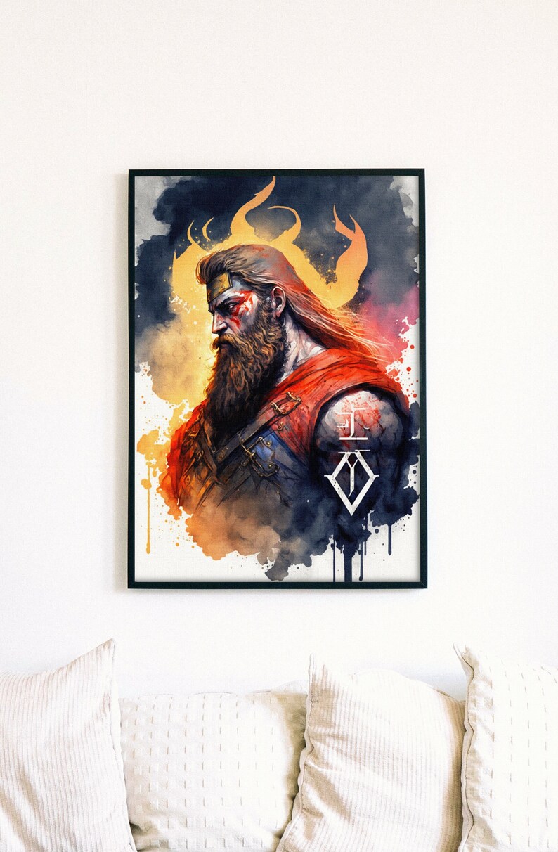 Vale Print, Nordic God Vale, Norse Mythology Print, Watercolor Vale ...