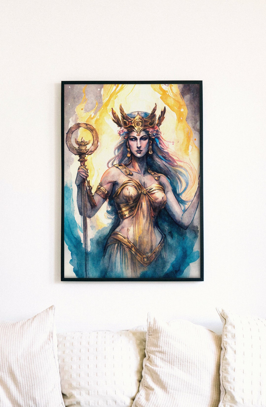 Juno Hera, the Goddess of Marriage, Greek Mythology Print, Watercolor Juno Printable Poster ...