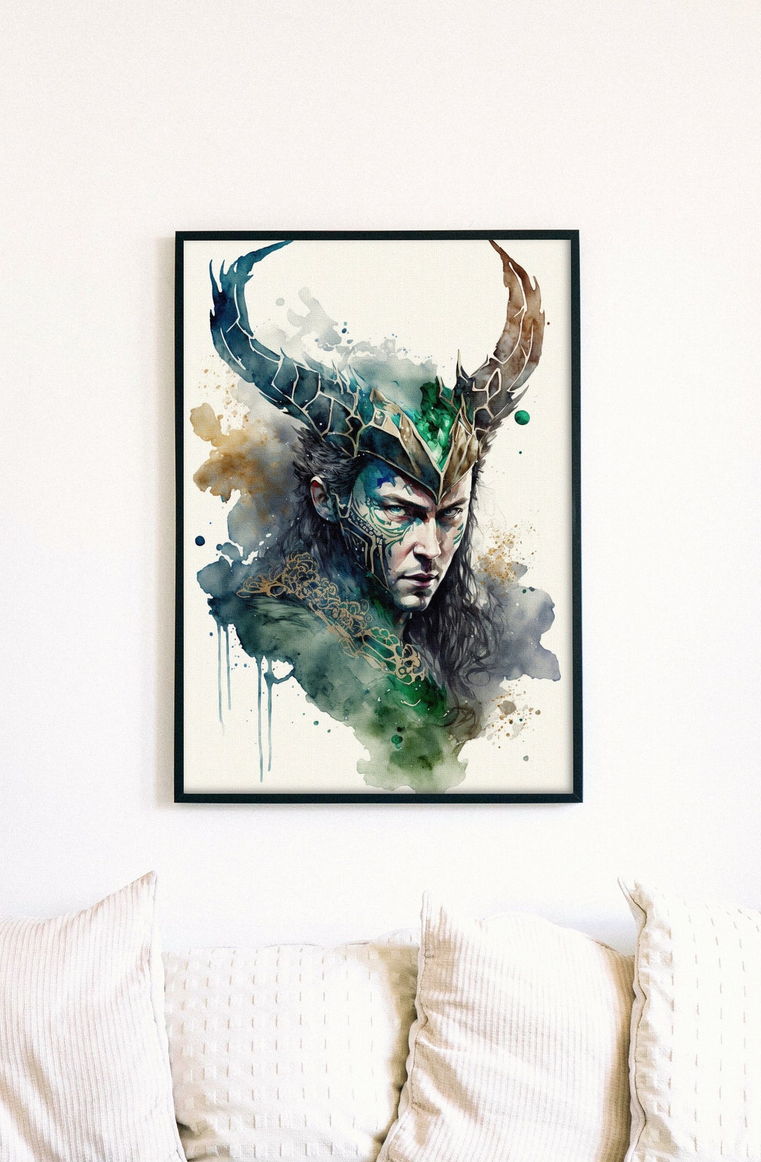 Loki Print, Nordic God Loki, Norse Mythology Print, Watercolor Loki ...