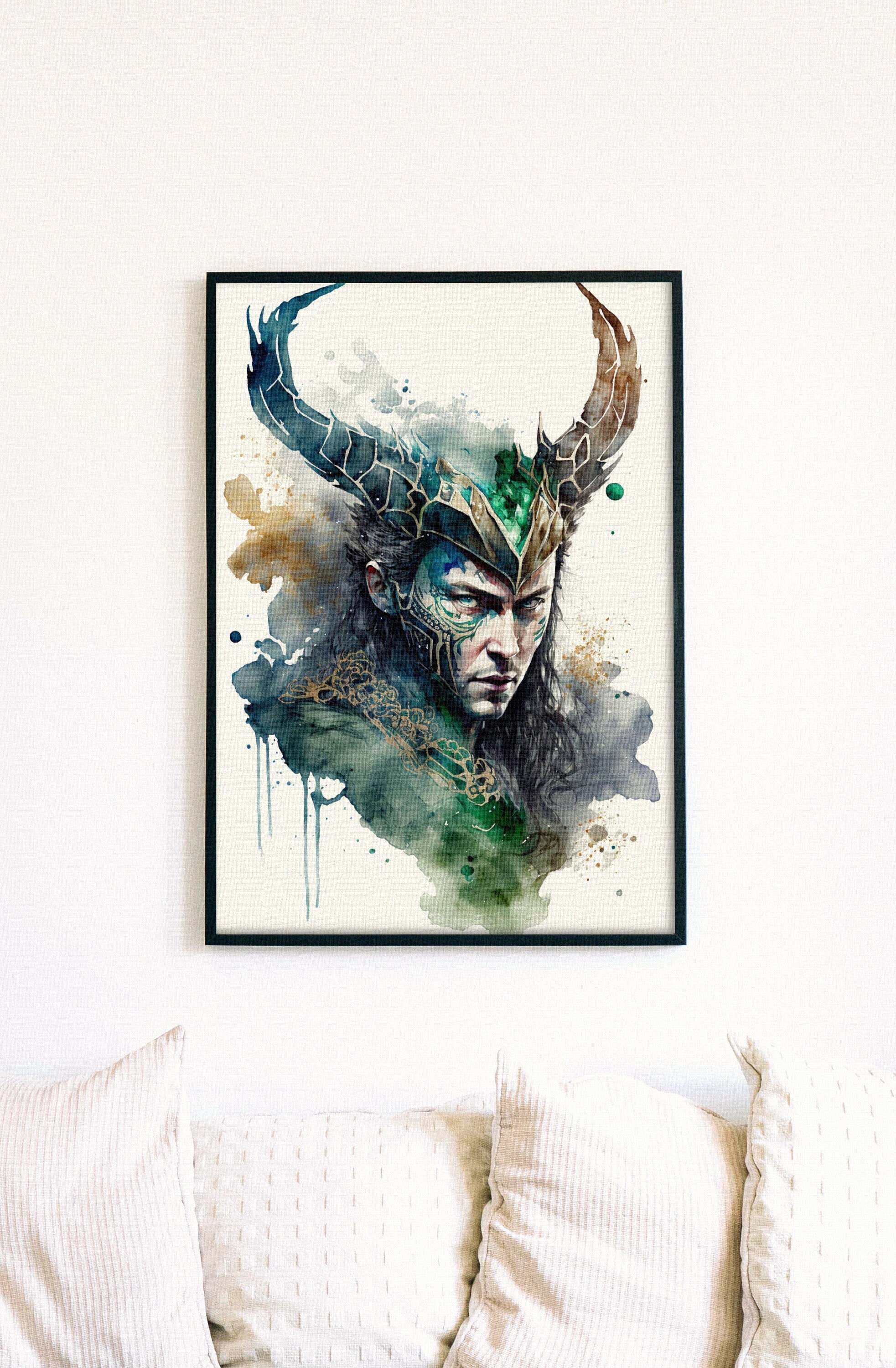 Loki Print, Nordic God Loki, Norse Mythology Print, Watercolor Loki ...