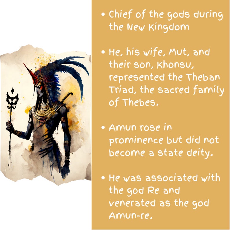 Amun Egypt God Print, Gods of Egypt, Egypt Mythology Print, Aamon ...