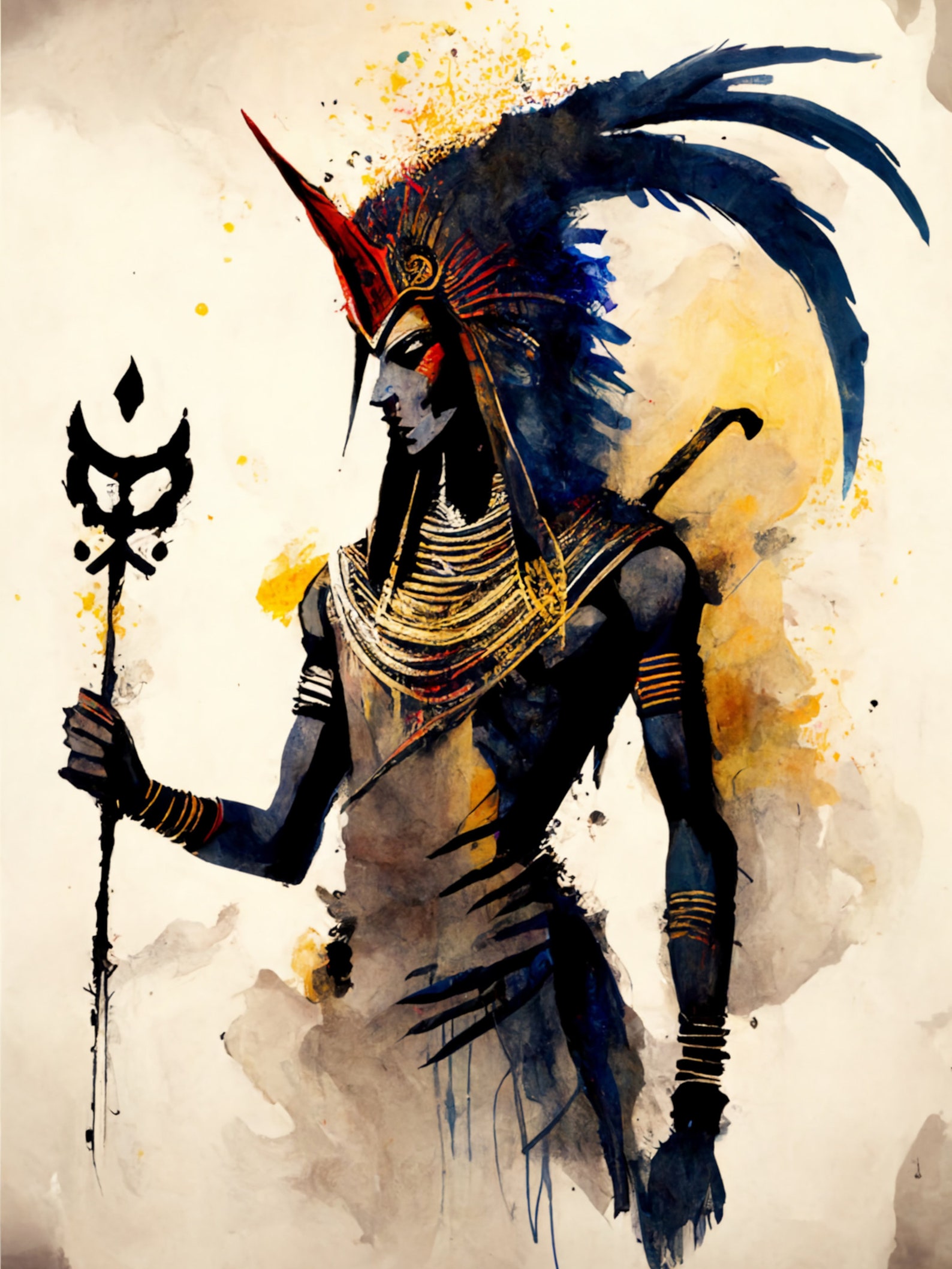 Amun Egypt God Print, Gods of Egypt, Egypt Mythology Print, Aamon ...