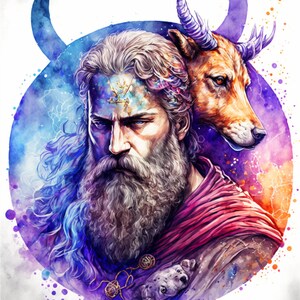 Vidar Print, Nordic God Vidar, Norse Mythology Print, Watercolor Vidar ...