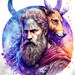Vidar Print, Nordic God Vidar, Norse Mythology Print, Watercolor Vidar ...