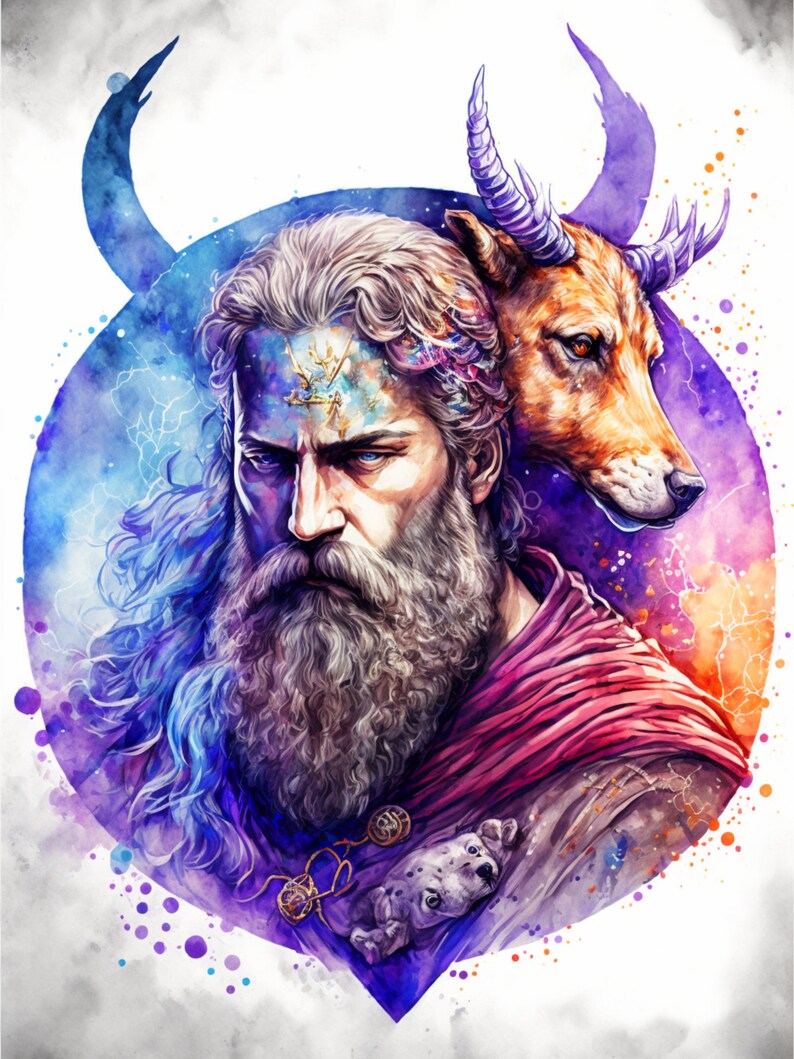 Vidar Print, Nordic God Vidar, Norse Mythology Print, Watercolor Vidar ...