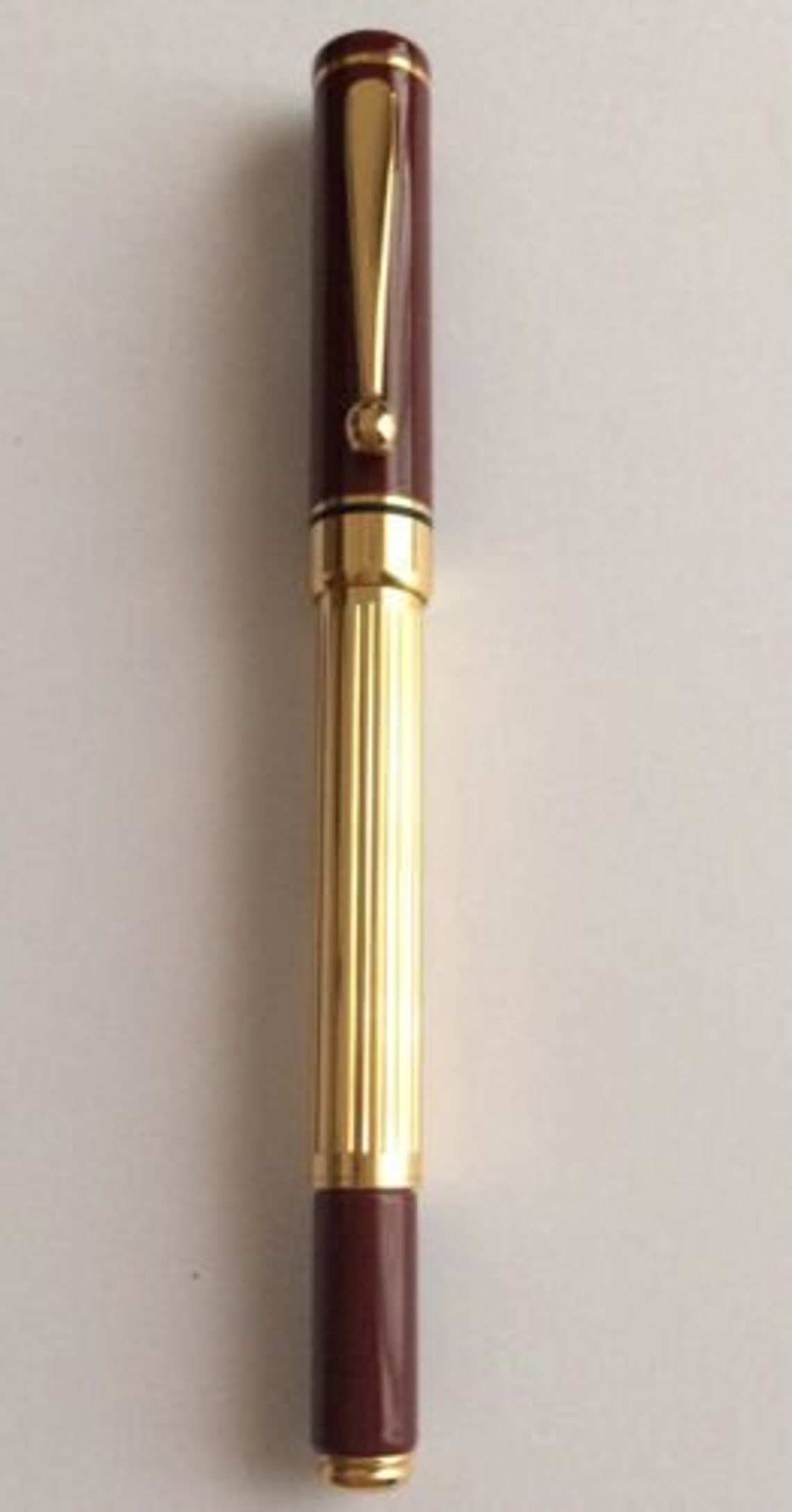 Filcao Fountain Pen Gold Laminate and Bordeaux Lacquer Fountain Pen ...