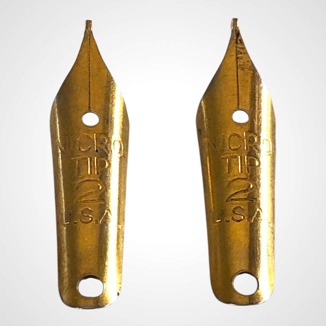 NOS Fountain Pen Nibs, Lot of 2, Micro Tip Nibs, Size 2, Gold-plated ...