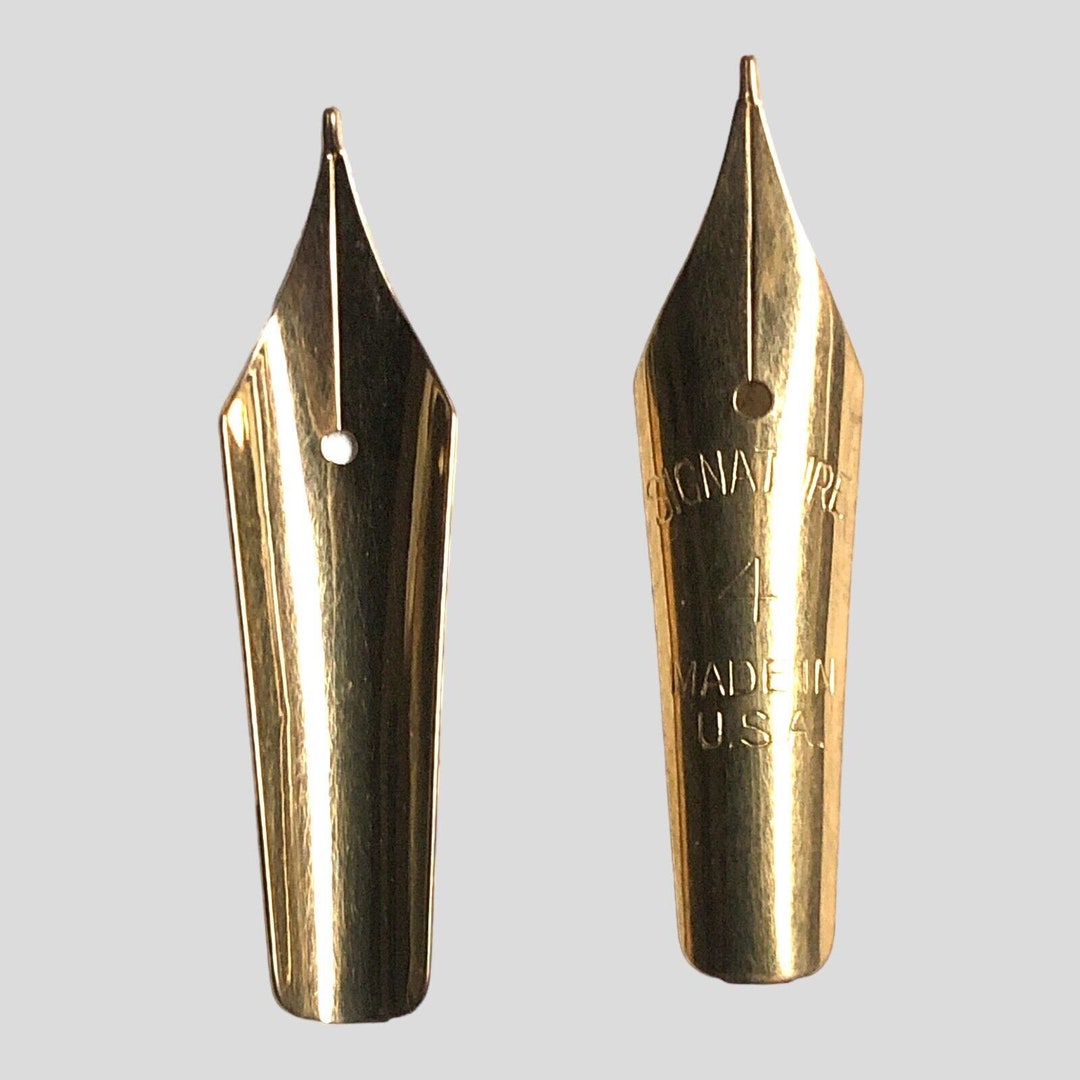 Lot of 10 Signature Fountain Nibs 4 Gold Plated Vintage Made USA ...