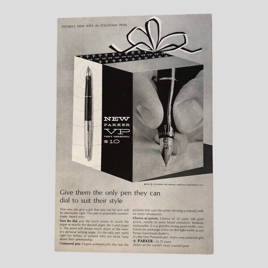 Vintage Fountain Pen Advertising Prints - 6 Variants 1930s - 1960s ...
