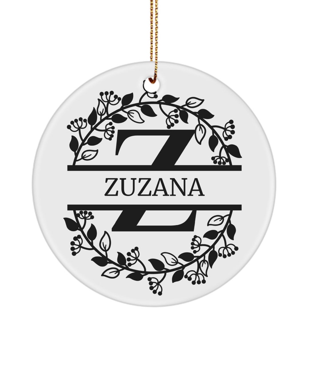 Elegant Ornament for Letter Z Name Girl Zuzana, Holiday Ornament for ...
