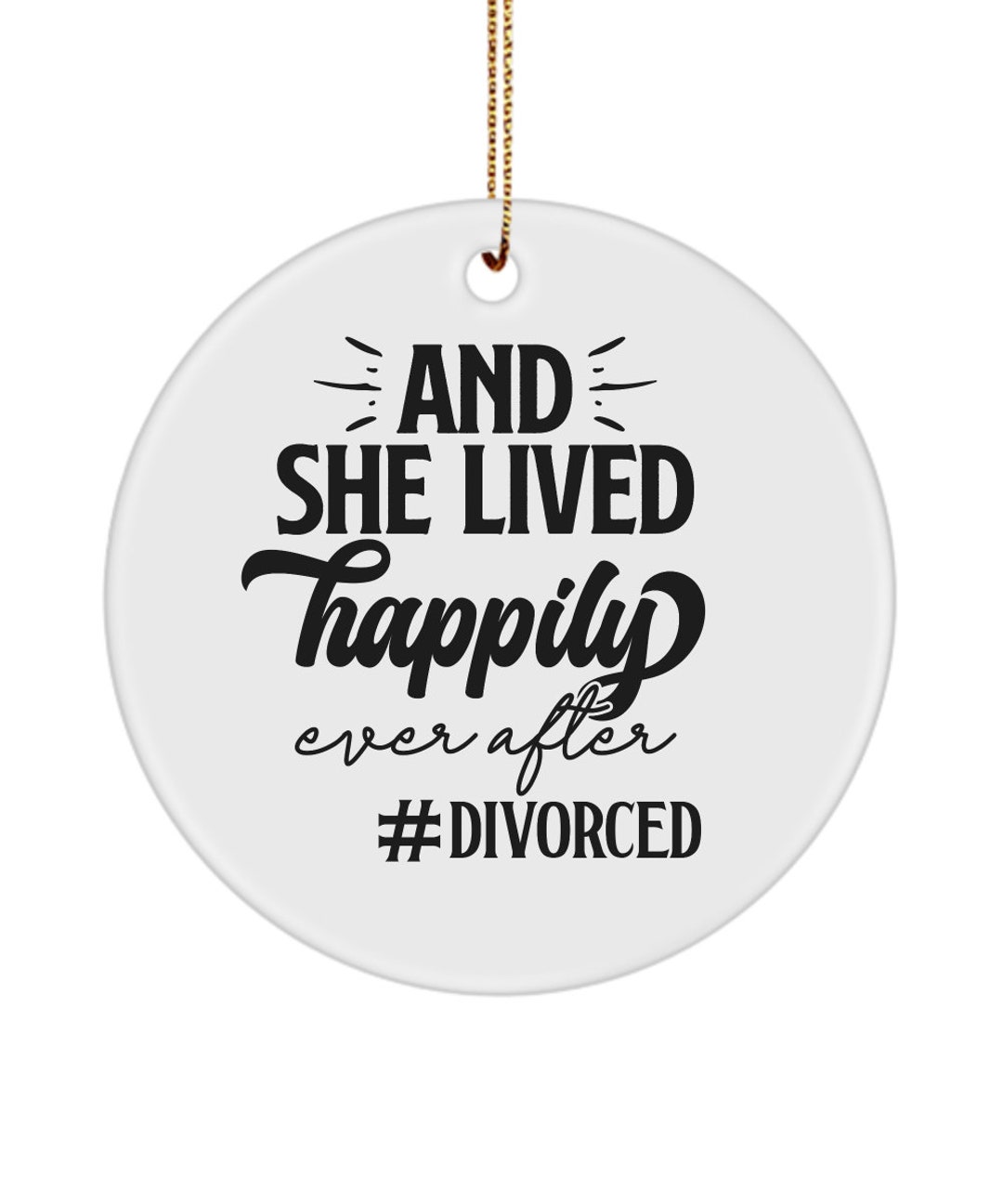 Happily Divorced Strong Woman Ornament, Personalized Divorce Gift for ...