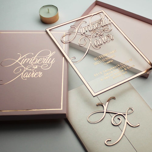 Luxury Wedding Invitation Box Acrylic Wedding Invitations in - Etsy