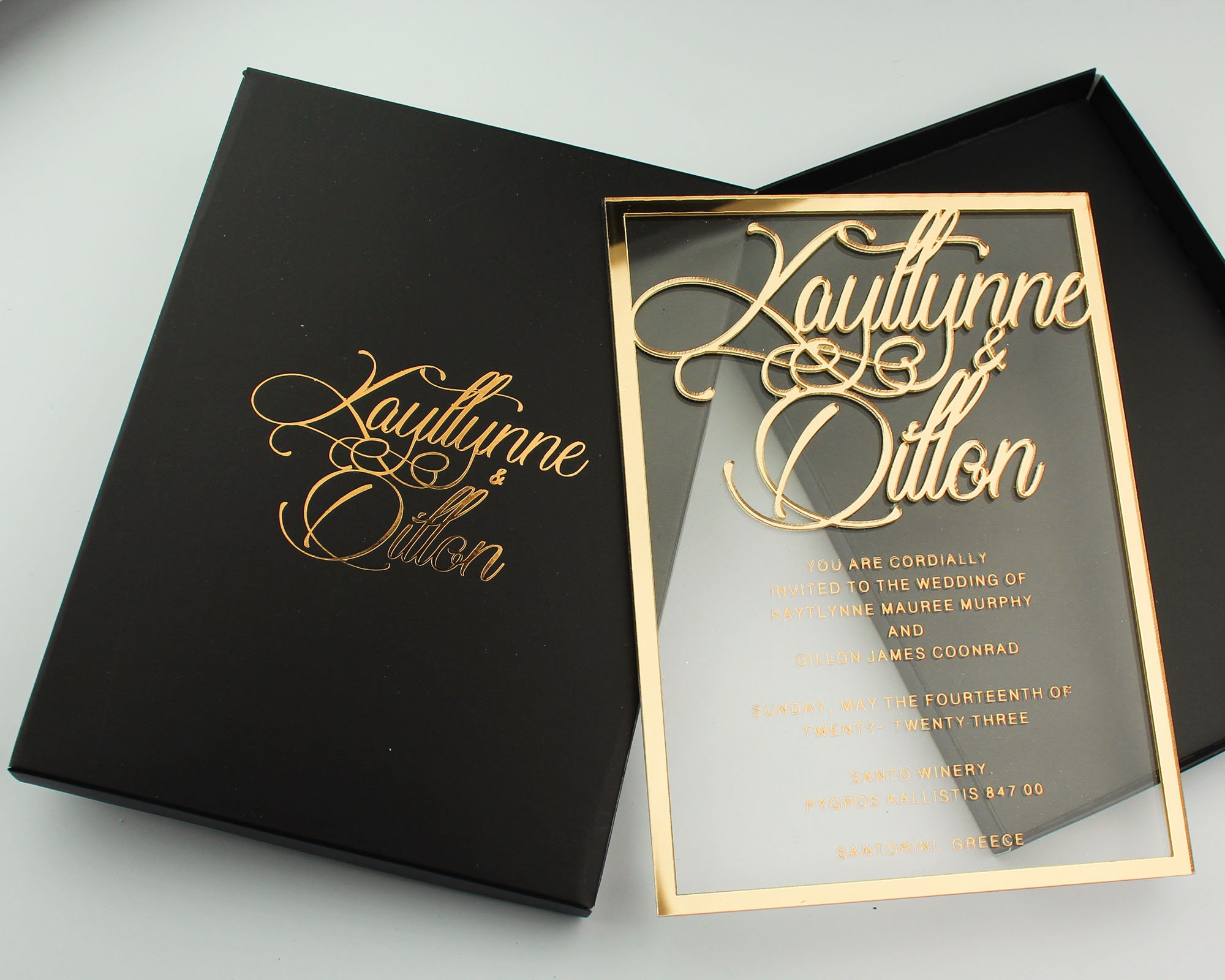 Elegant Gold Wedding Invitations Acrylic Wedding Invitation - Etsy