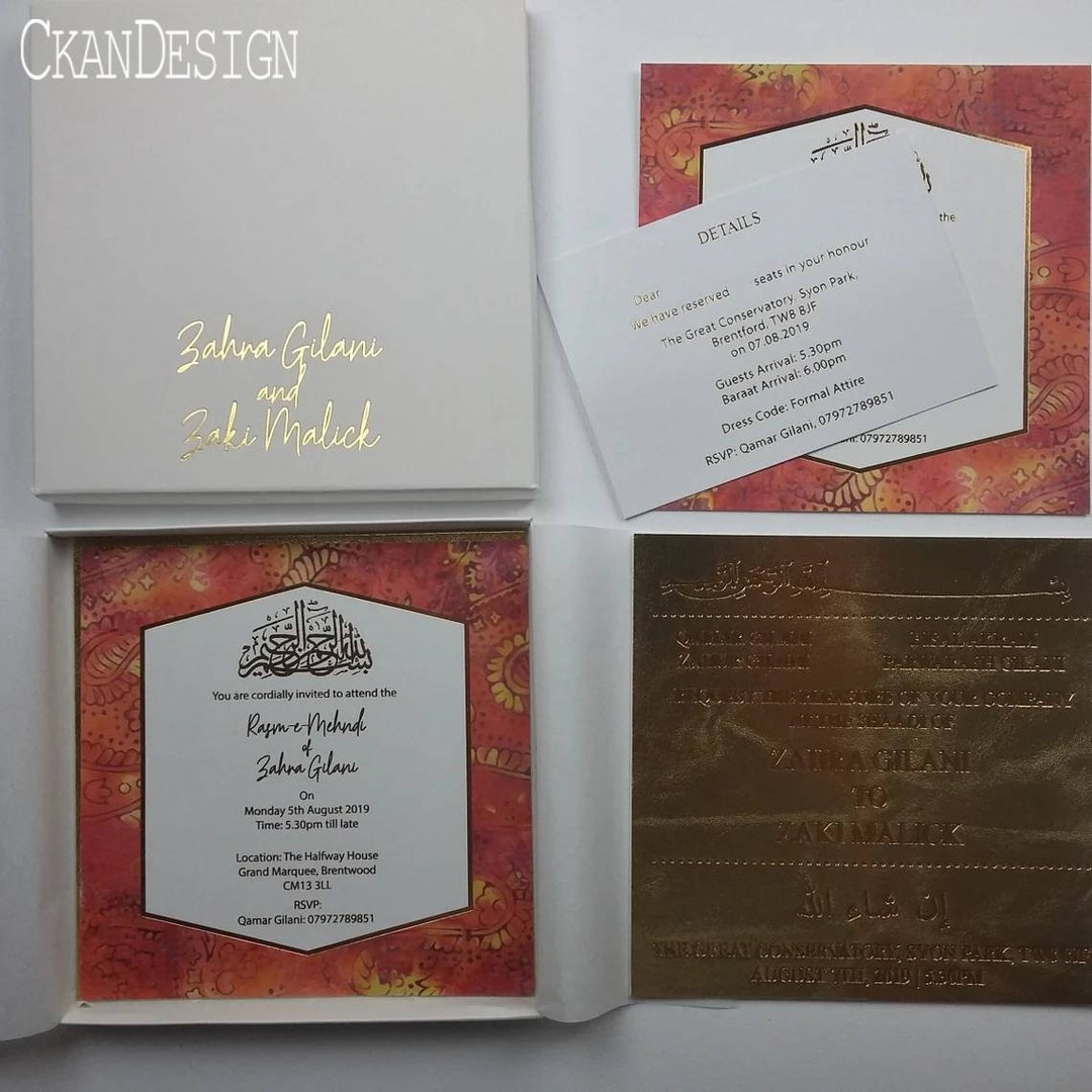 Islamic Invitation, Mehndi Party, Henna Party Card, Nikkah Ceremony ...