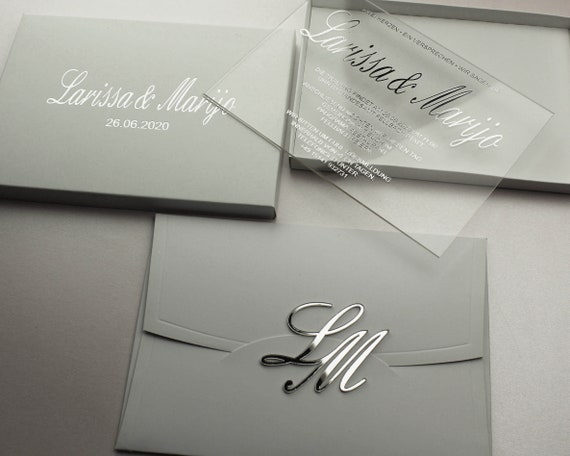 Silver Elegant Wedding Invitations