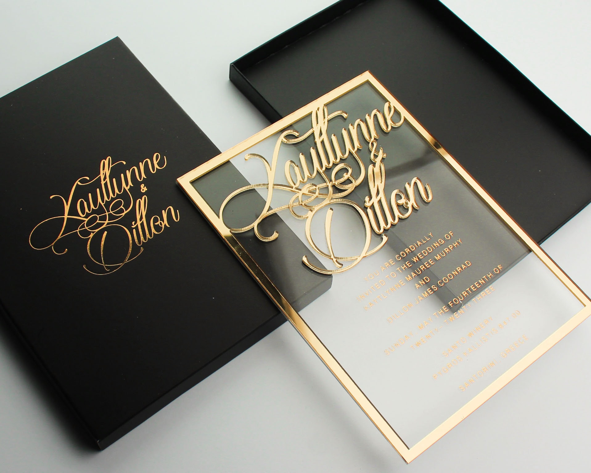 Elegant Gold Wedding Invitations Acrylic Wedding Invitation - Etsy