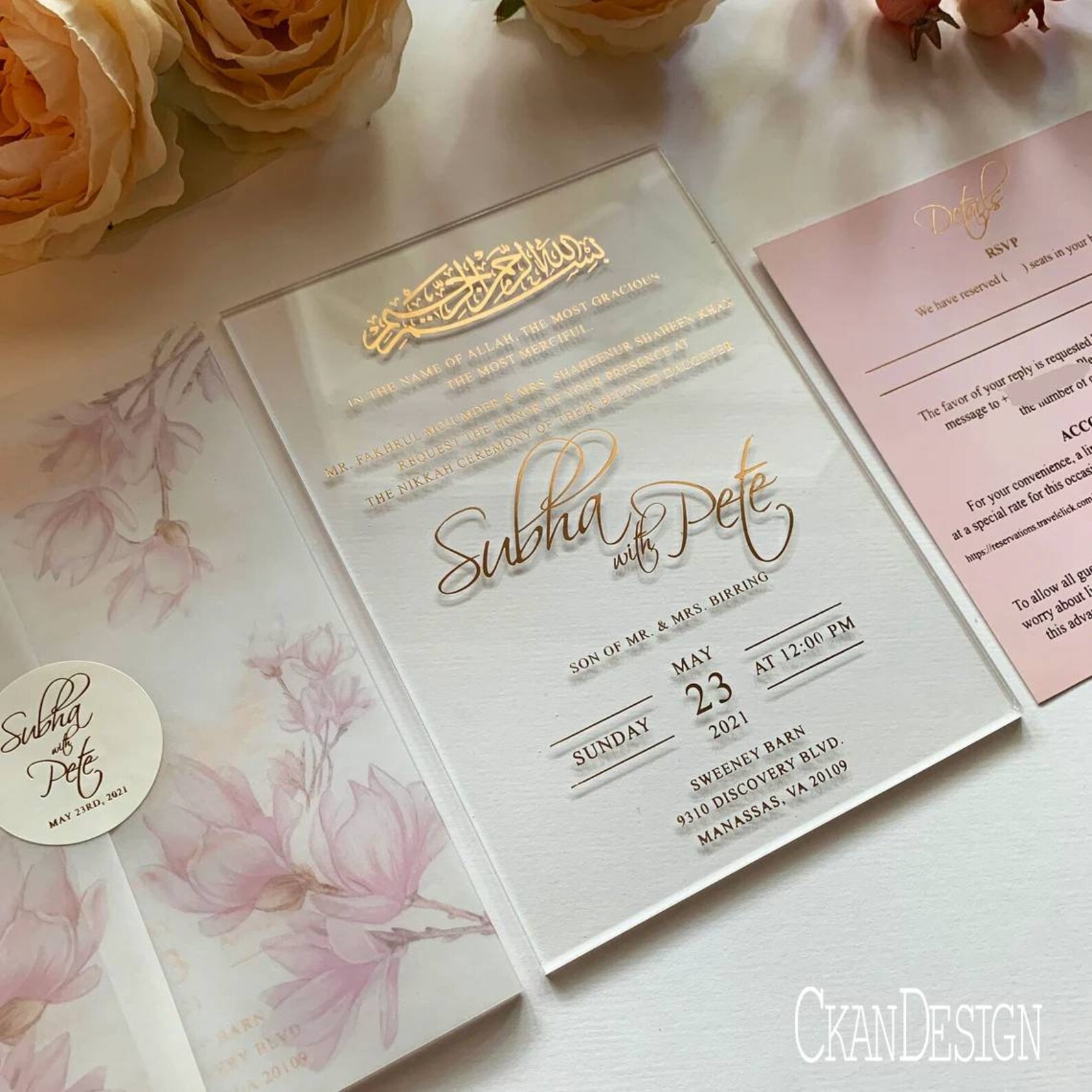 Acrylic Custom Wedding Luxury Invitations Vellum Cover - Etsy