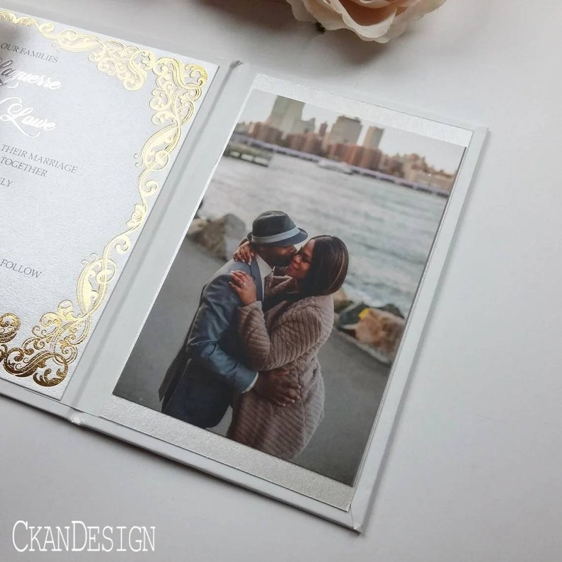 Gold Foil Printed Hard Cover Invitation Handmade Invitation - Etsy